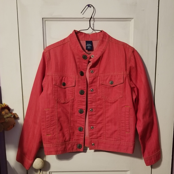 High Sierra | Jackets & Coats | High Sierra Red Buttoned Denim Jacket ...